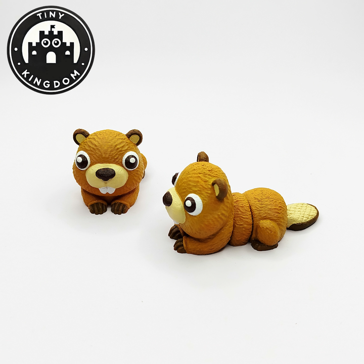 3D Printable Flexi Tiny Beaver, Articulated fidget figure, keychain ...