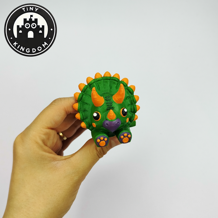 3D Printable Flexi Tiny Triceratops, Articulated fidget figure ...