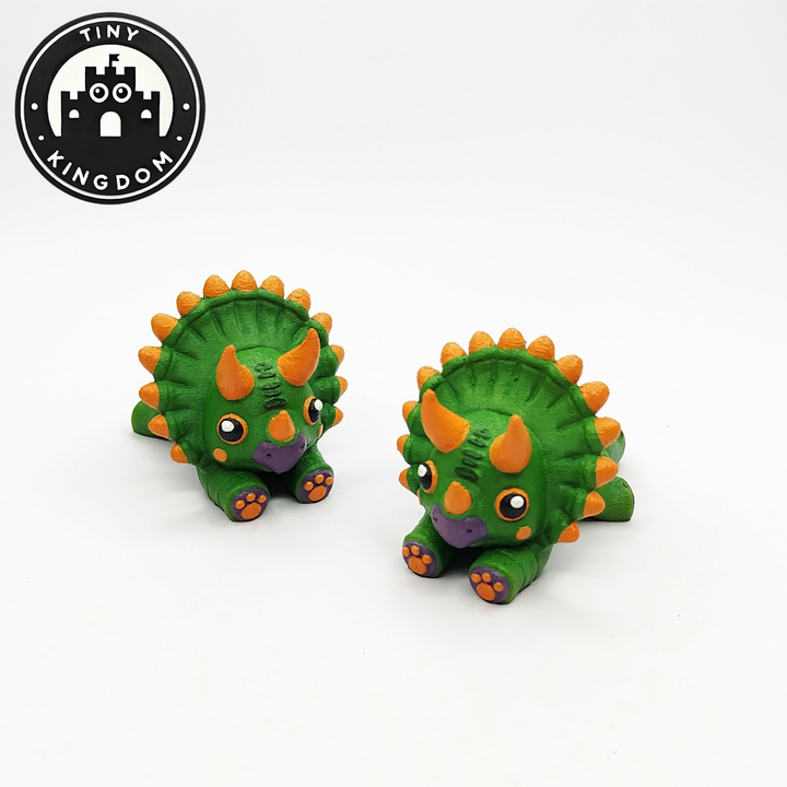 3D Printable Flexi Tiny Triceratops, Articulated fidget figure ...