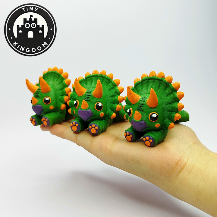 3D Printable Flexi Tiny Triceratops, Articulated fidget figure ...