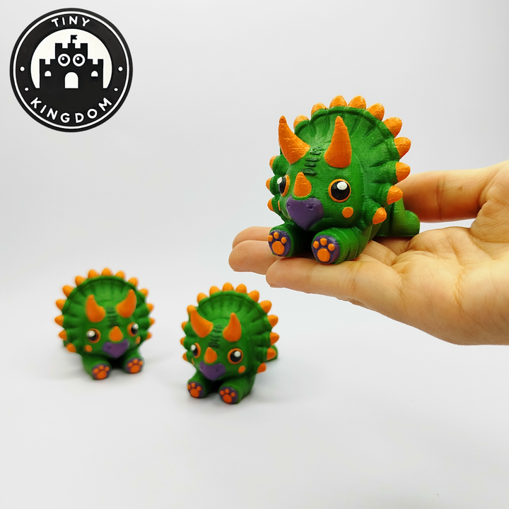 3D Printable Flexi Tiny Triceratops, Articulated fidget figure ...
