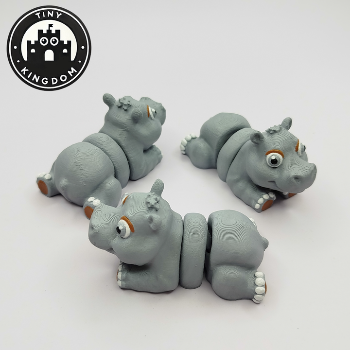 3D Printable Flexi Tiny Hippo, Articulated fidget figure, keychain ...