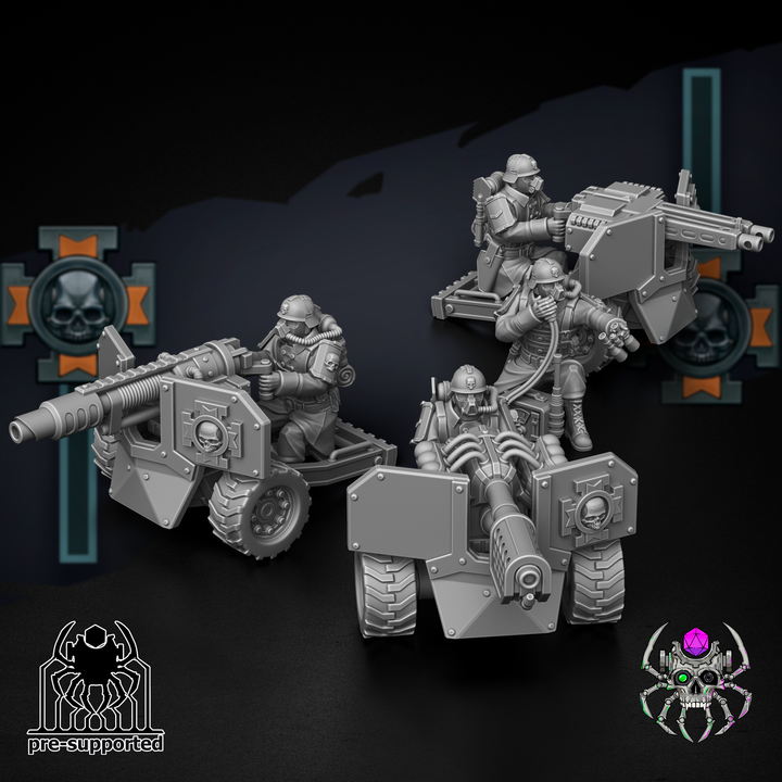 3D Printable Korps Of Ashes - Fire Support Team by EightLegsMiniatures
