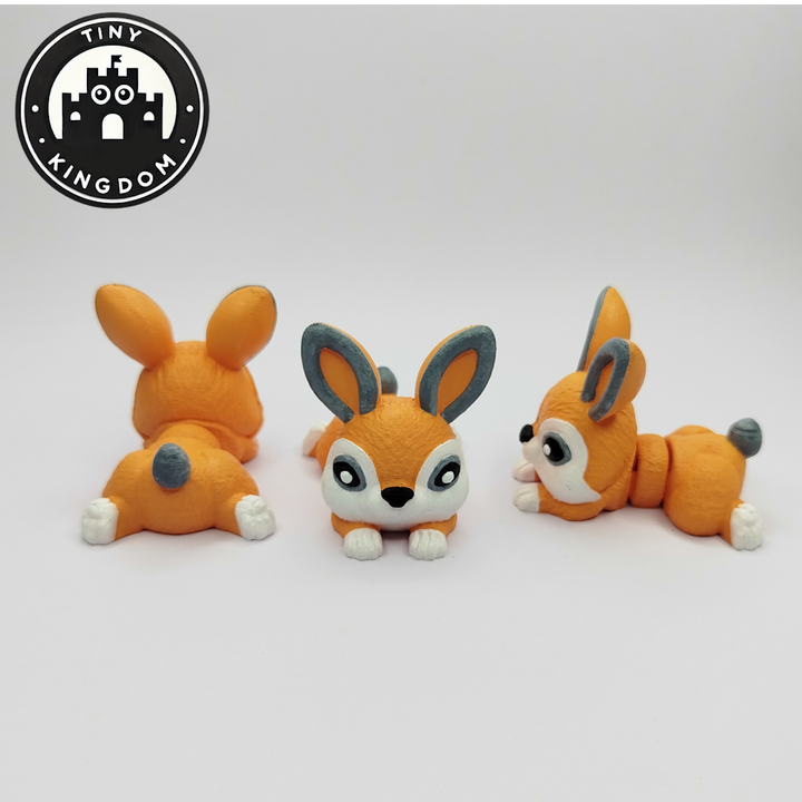 3D Printable Flexi Tiny Rabbit, Articulated fidget figure, keychain ...