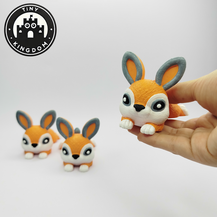 3D Printable Flexi Tiny Rabbit, Articulated fidget figure, keychain ...