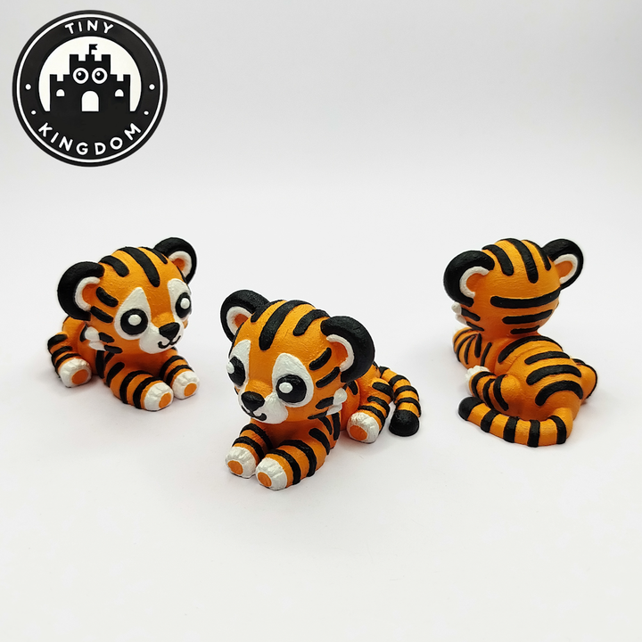 3D Printable Flexi Tiny Tiger, Articulated fidget figure, keychain ...