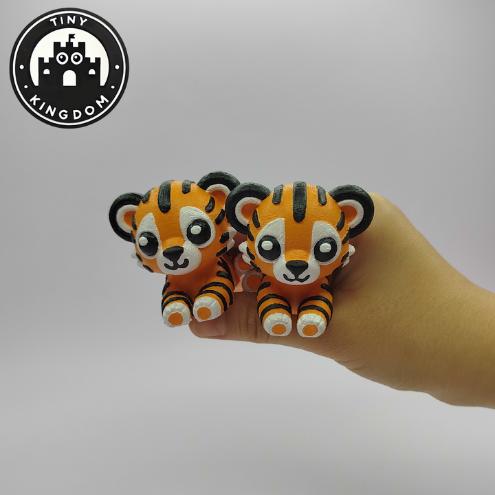 3D Printable Flexi Tiny Tiger, Articulated fidget figure, keychain ...