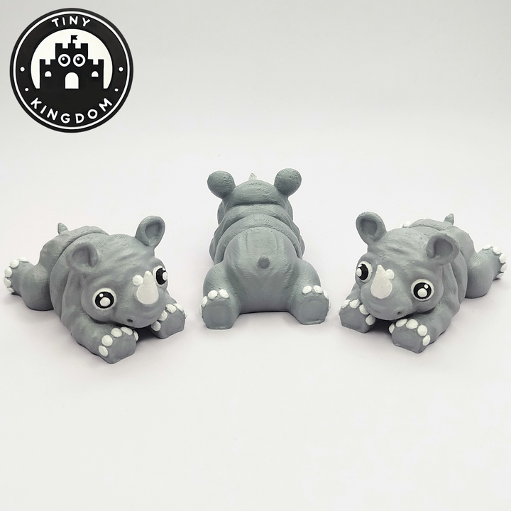 3D Printable Flexi Tiny Rhino, Articulated fidget figure, keychain ...