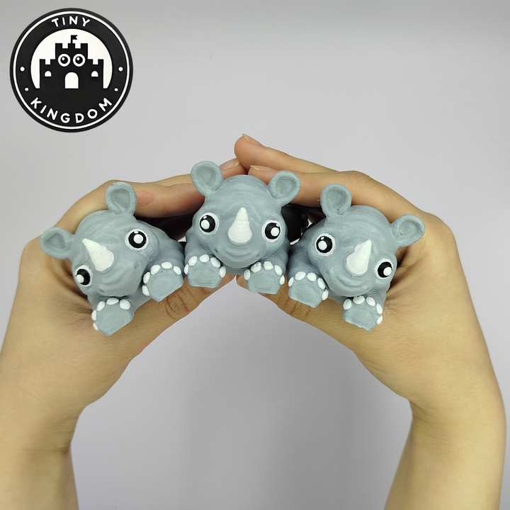 3D Printable Flexi Tiny Rhino, Articulated fidget figure, keychain ...