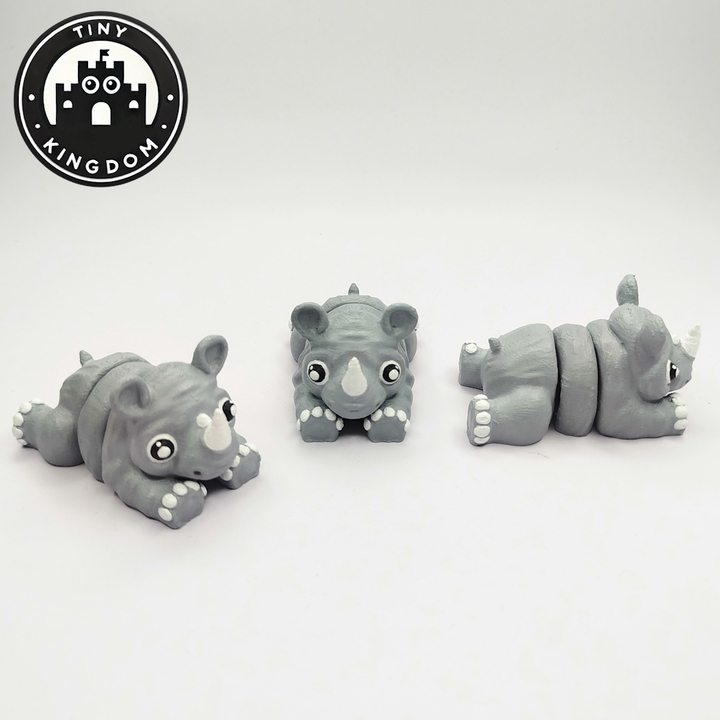 3D Printable Flexi Tiny Rhino, Articulated fidget figure, keychain ...