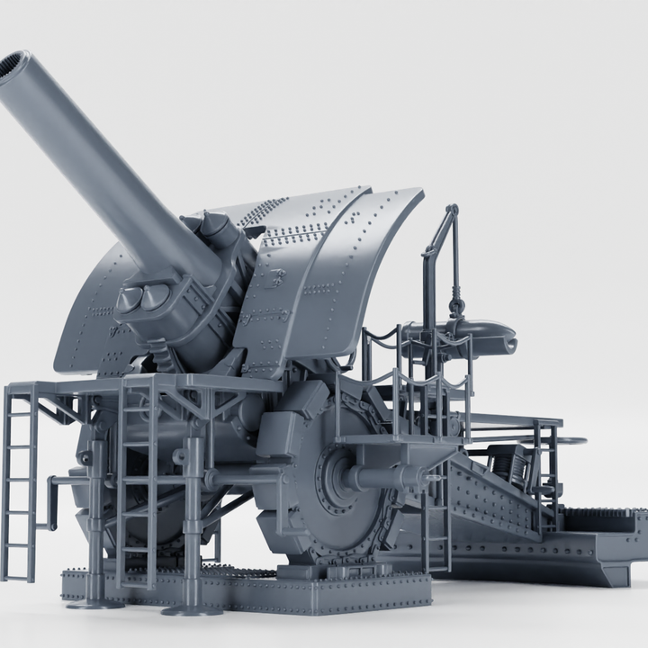 3D Printable 42cm Big Bertha (Germany, WW2) by Wargame3d