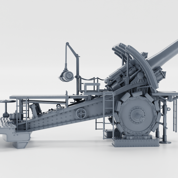 3D Printable 42cm Big Bertha (Germany, WW2) by Wargame3d