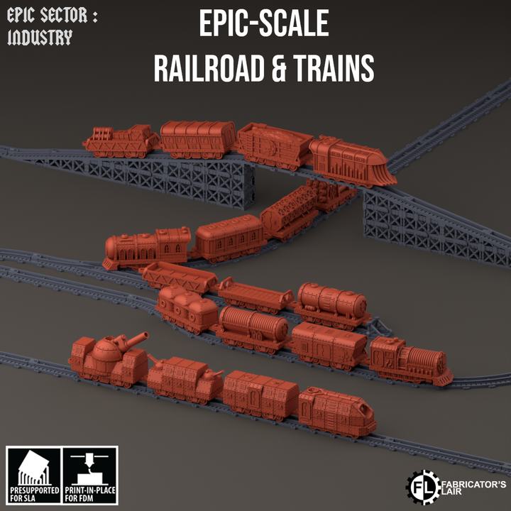 3D Printable Epic-scale Railroad & Trains by Fabricator's Lair