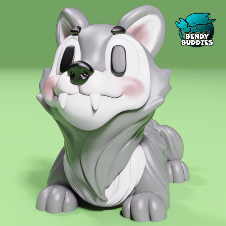 3D Printable Howl Cute Wolf / Hound Beast Articulated / Print-in-Place ...