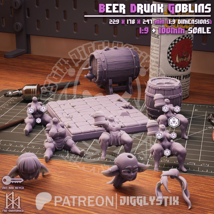 3D Printable Beer Drunk Goblins by Jigglystix