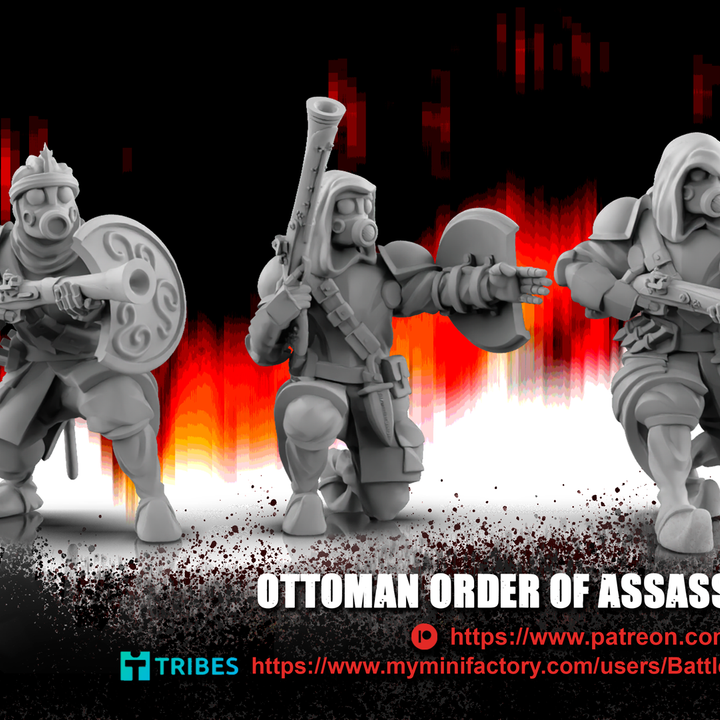 3D Printable Ottoman Order of Assassins Sappers by BattleCat Grim Wars