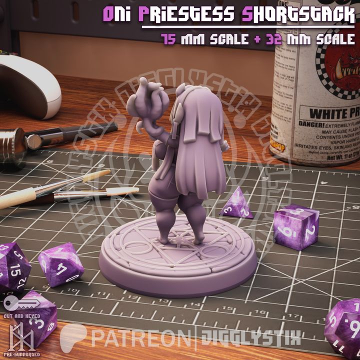 3D Printable Oni Priestess Shortstack by Jigglystix