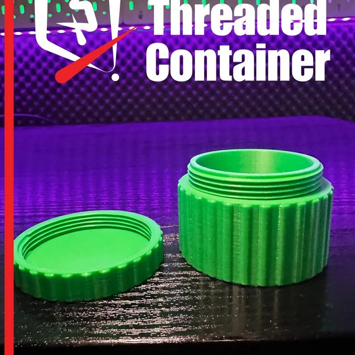 3D Printable Threaded Container by Plastic 3d