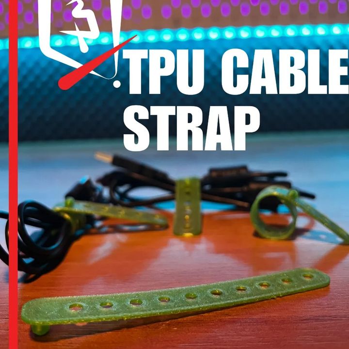 3D Printable Tpu Cable Strap by Plastic 3d
