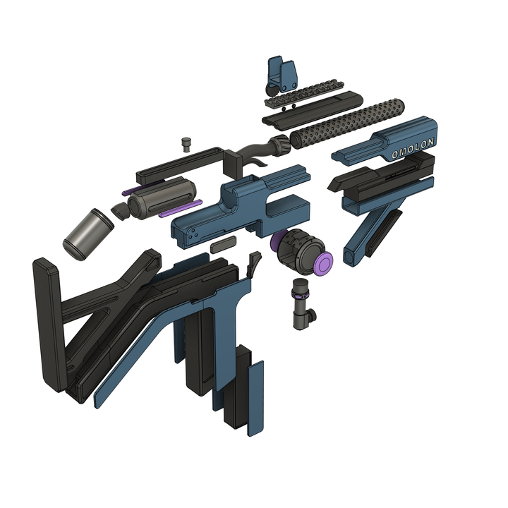 3D Printable Omolon Phosphorous MG4 – Destiny 2 full printable by MILITECH
