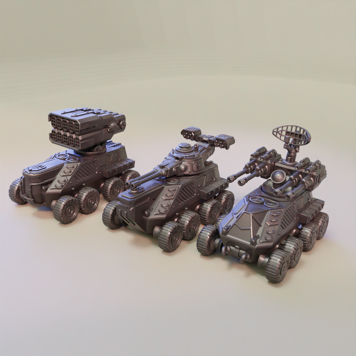 3D Printable 8mm Heavy Vehicle Set by ddd_martin_miniatures