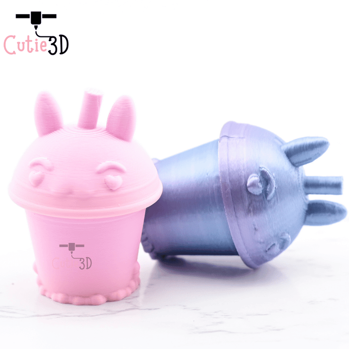 3D Printable Cutie3D Bunny Boba Tea Cup Keycap Fidget Clicker Keychain ...