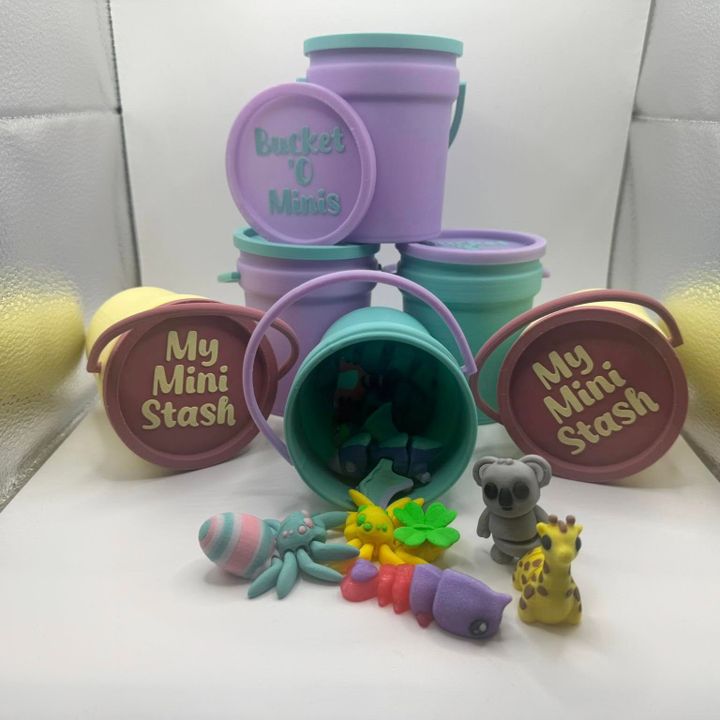 3D Printable Mini Flexi Stash Buckets by Jambaby Designs