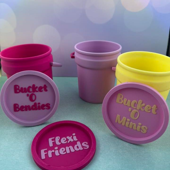 3D Printable Mini Flexi Stash Buckets by Tiffany Drewry