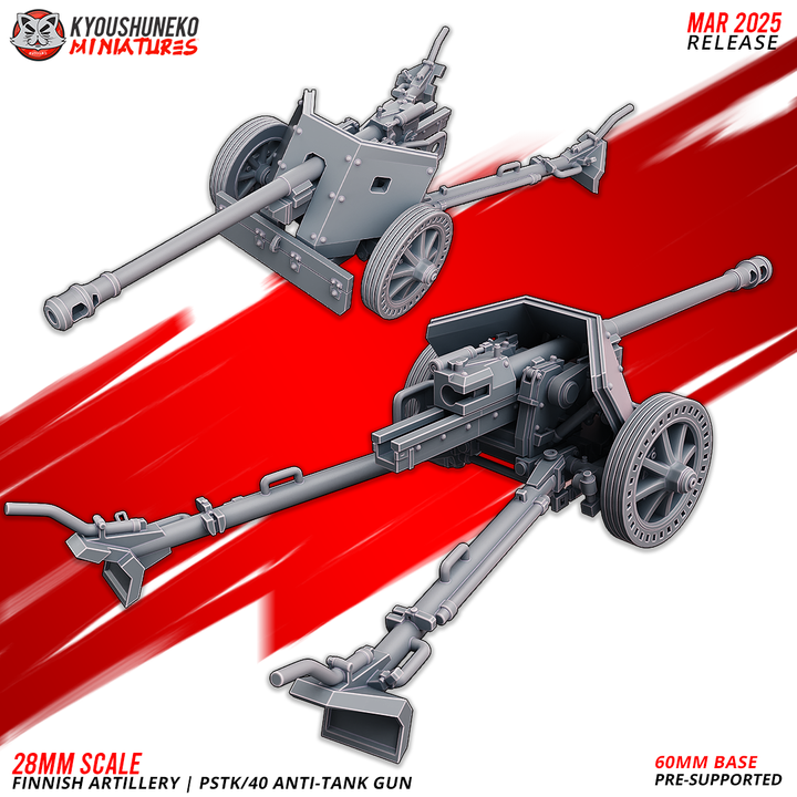 3D Printable PSTK/40 Anti-Tank Gun | Finnish Artillery ww2 by ...