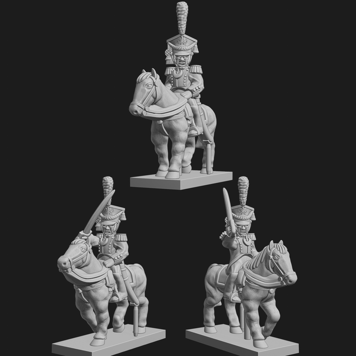 3D Printable 6-15mm Polish Mounted Officers NAP-PL-3 by Turner Miniatures