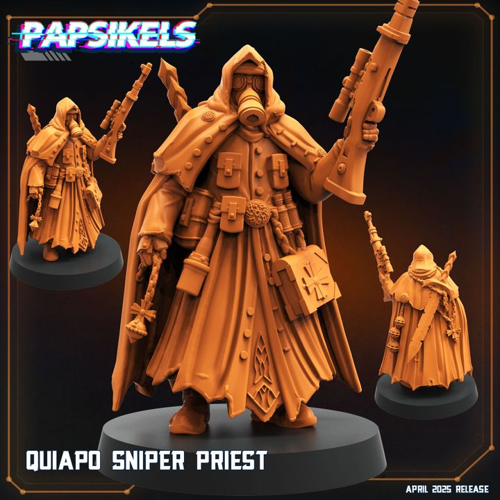 3D Printable QUIAPO SNIPER PRIEST by PAPSIKELS MINIATURES