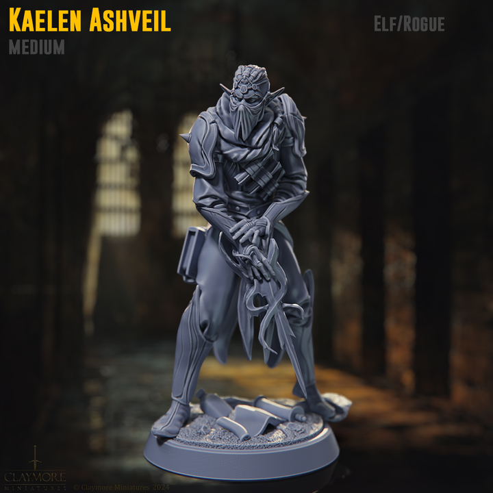 3D Printable Kaelen Ashveil by Claymore Miniatures
