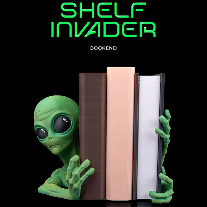 3D Printable Shelf invader Bookend by Stlflix
