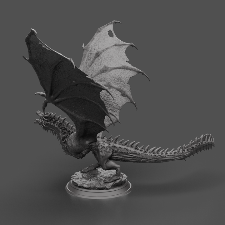 3D Printable Balerion, the Black Terror of Game of Thrones by Hernan Godoy