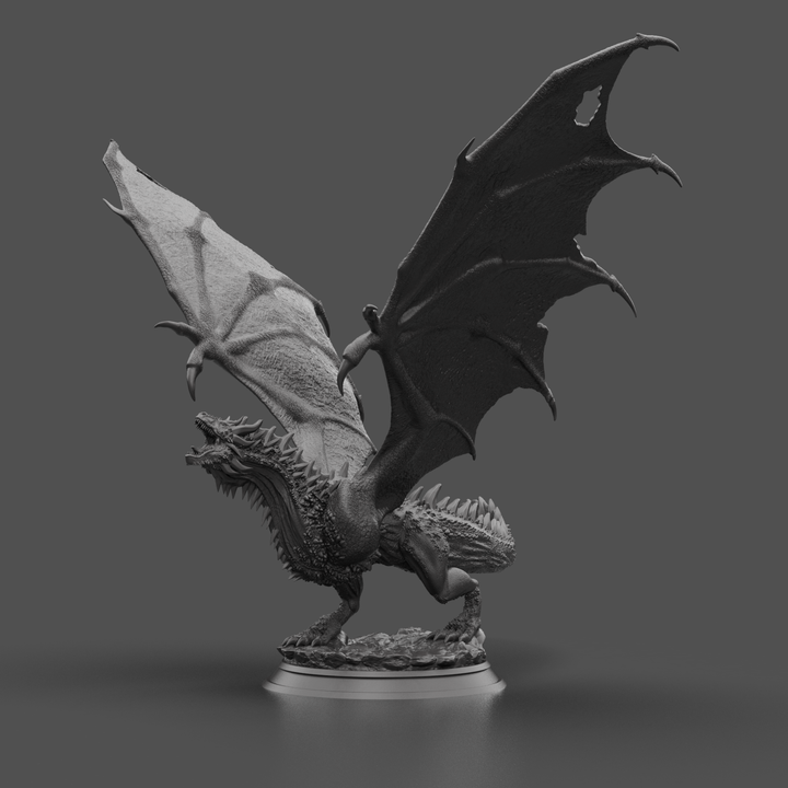 3D Printable Balerion, the Black Terror of Game of Thrones by Hernan Godoy