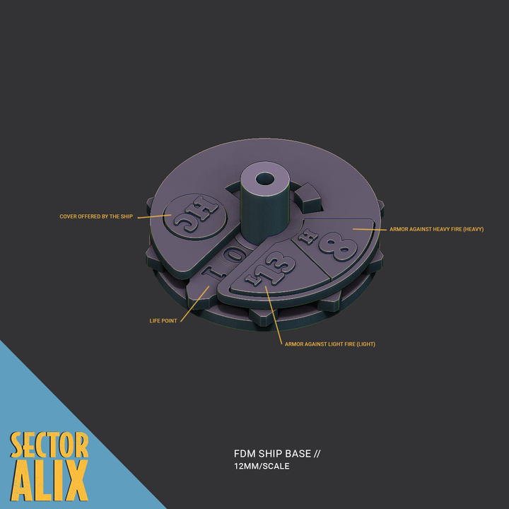 3D Printable SECTOR ALIX - FDM Base (optional) by Bishok