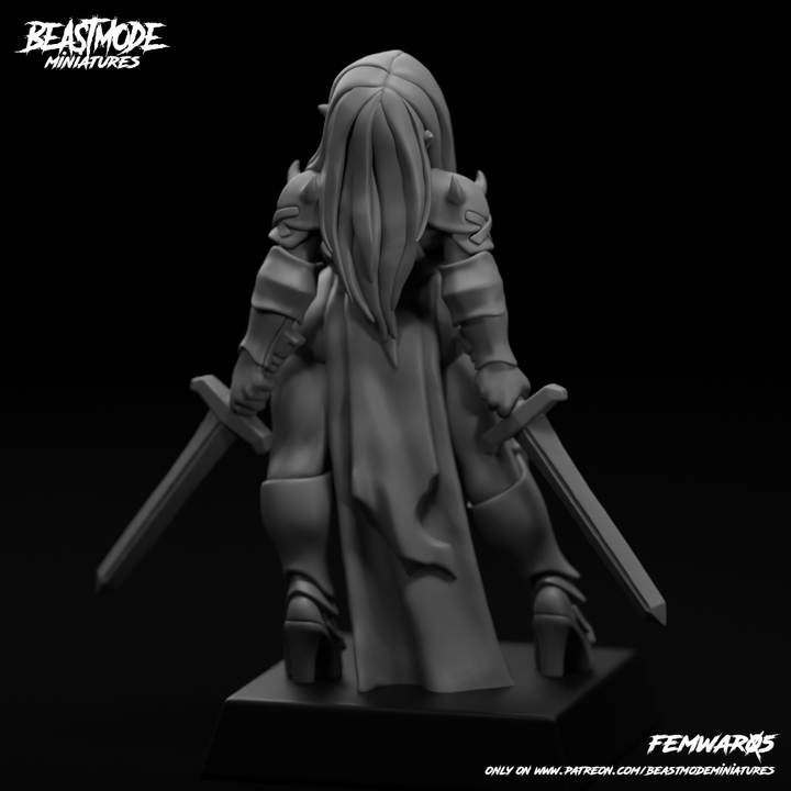 3D Printable Female Warrior_05 by Beastmode Miniatures