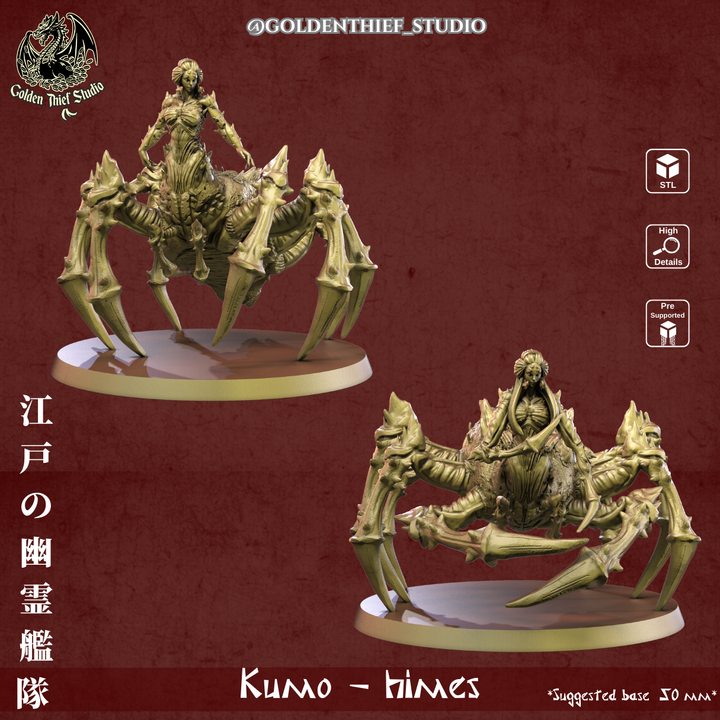 3D Printable Kumo Hime – Spider Yokai Geisha Princesses | 3D STL Miniatures for Wargames and ...