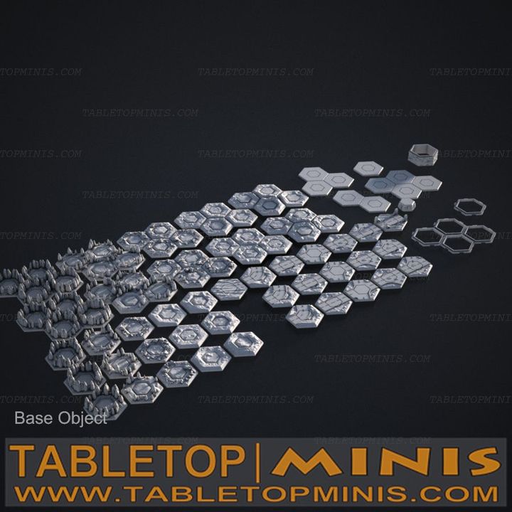 3D Printable Modular Hex Map GrassLand for Battletech by TableTopMinis