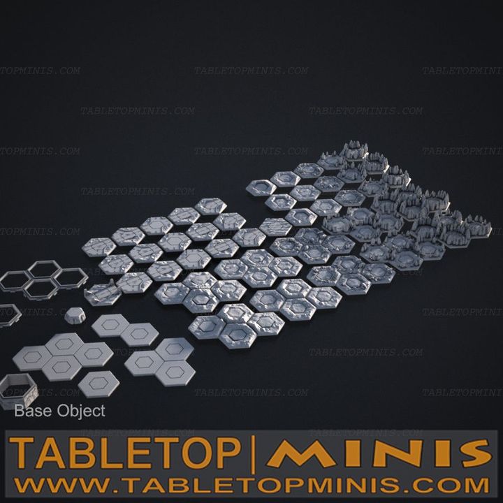 3D Printable Modular Hex Map GrassLand for Battletech by TableTopMinis