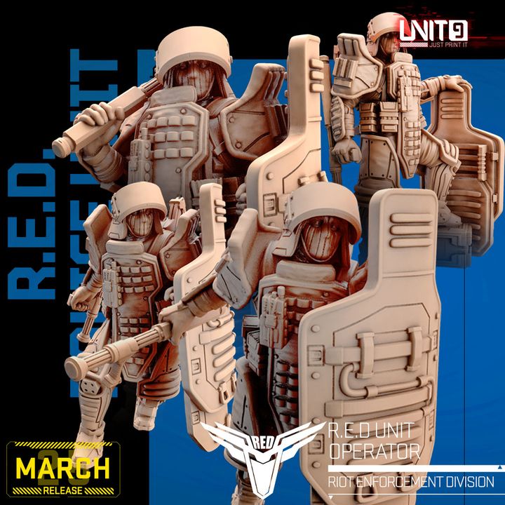 3D Printable Cyberpunk - RIOT Enforcement Division by UNIT9