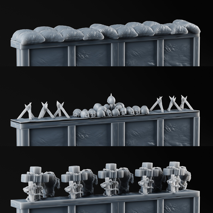 3D Printable 6 Top Wall Variants – Reinforce Your Trenches! by Benjamin