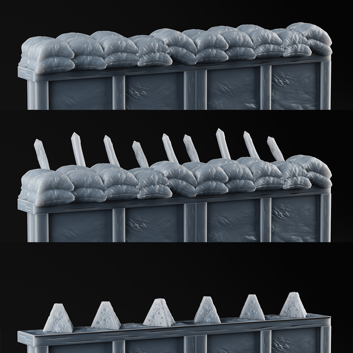 3D Printable 6 Top Wall Variants – Reinforce Your Trenches! by Benjamin