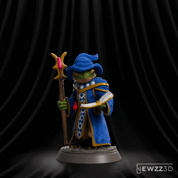 3D Printable Frog Wizard RPG by Newzz3D