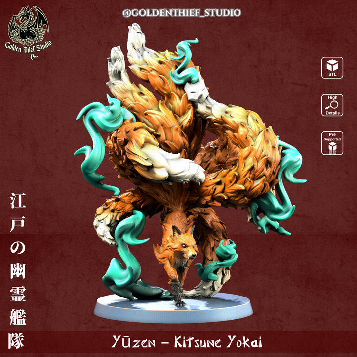 3D Printable Yūzen – Kitsune Yokai | 3D STL Japanese Miniature for Wargames & RPGs by Golden ...