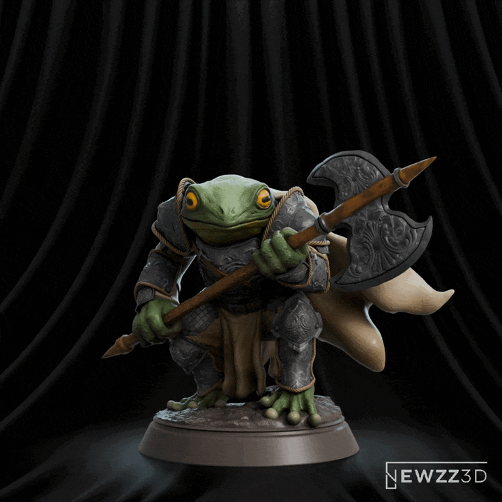 3D Printable Frog Warrior RPG by Newzz3D
