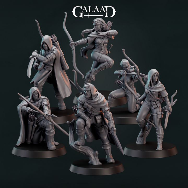 3D Printable forest rangers by Galaad Miniatures