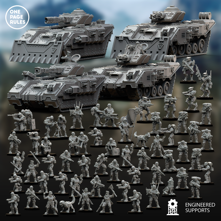 3D Printable Human Defense Force (HDF) - Army Bundle #1 by One Page Rules