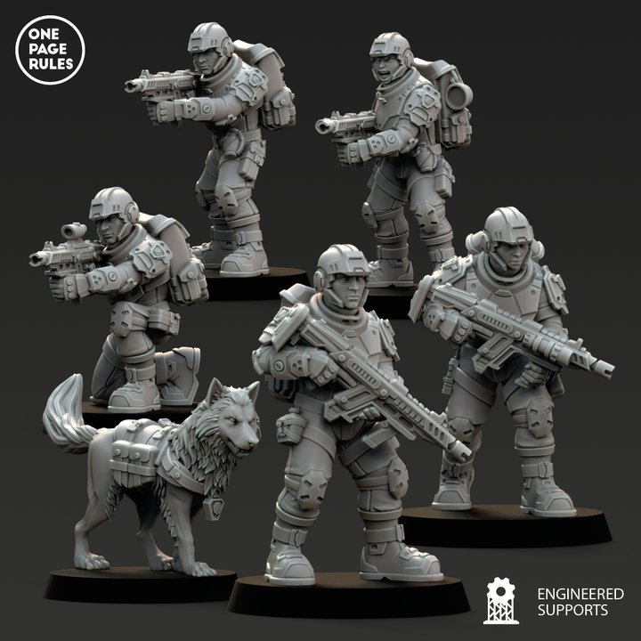 3D Printable Human Defense Force (HDF) - Army Bundle #1 by One Page Rules