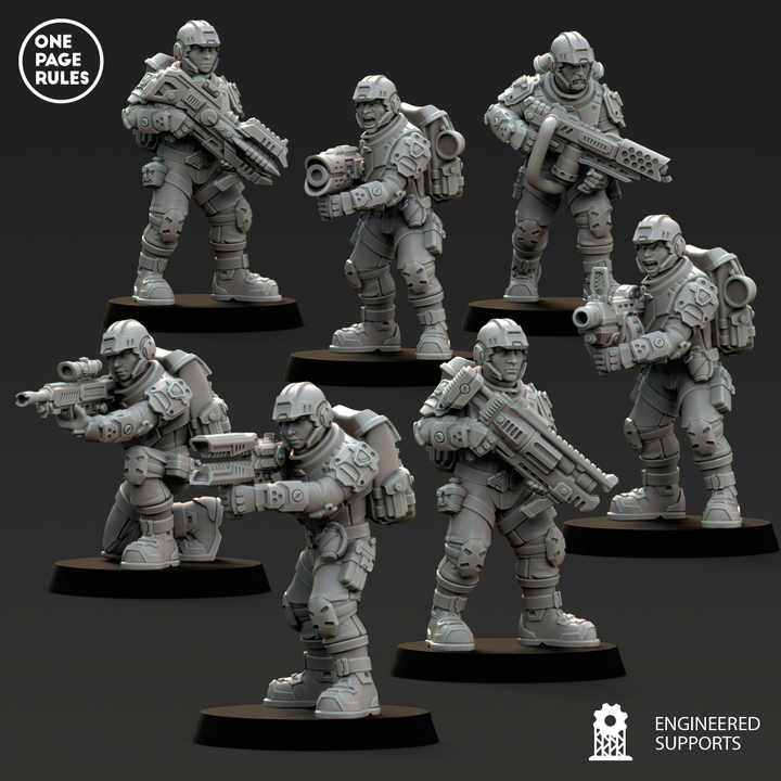 3D Printable Human Defense Force (HDF) - Army Bundle #1 by One Page Rules
